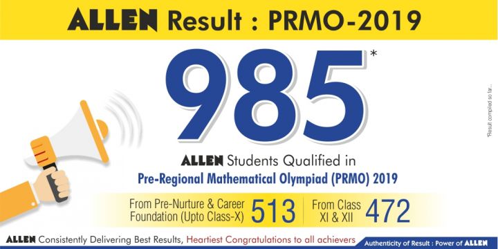 985 Students of ALLEN Career Institute outshine in PRMO Result - My Exam : EduBlog of ALLEN ...